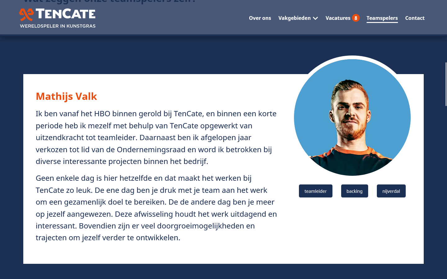 TenCate Grass carrièrewebsite | DiD Online